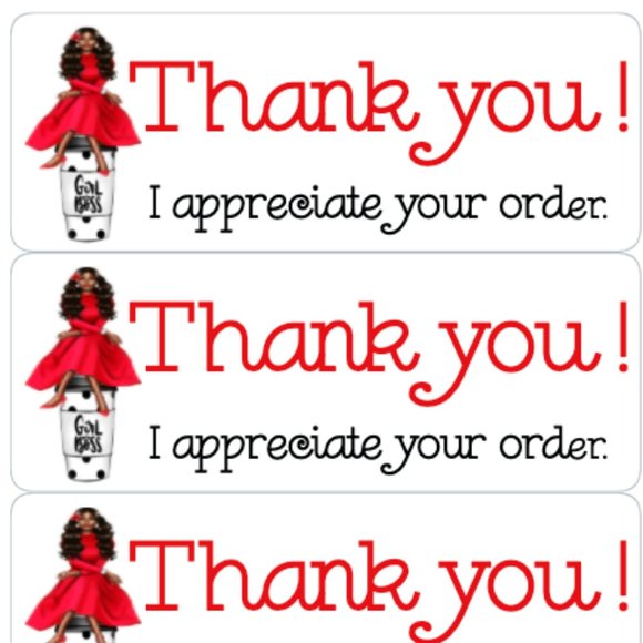 Office | Thank You Stickers Poshaholic Labels Red Rate Me | Poshmark